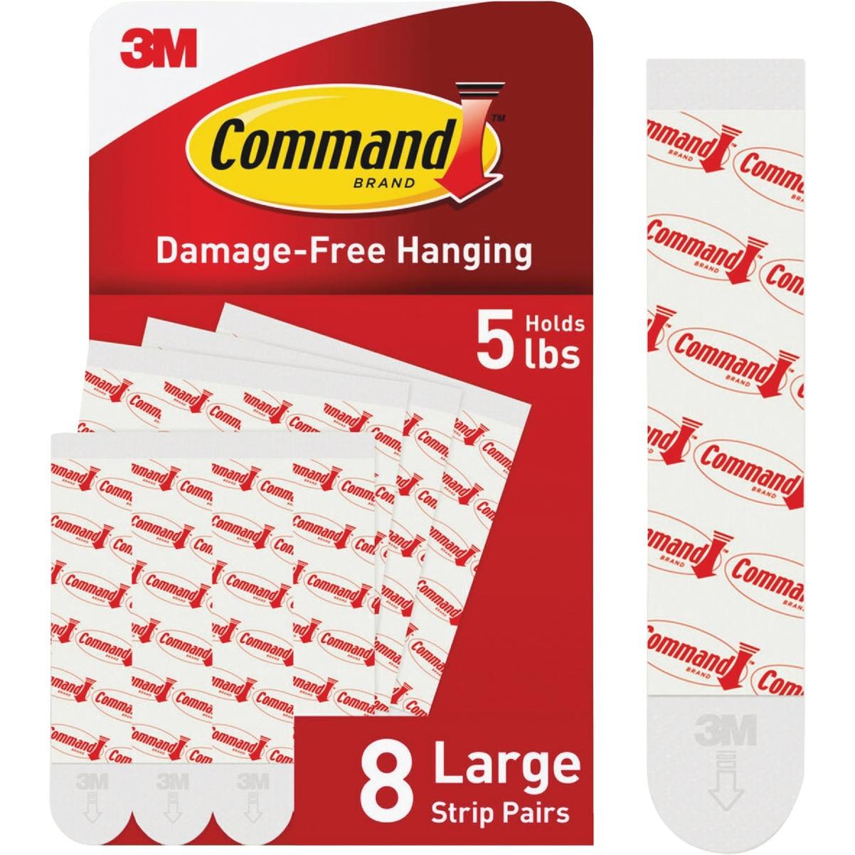 Command Large Adhesive Strips, White, 8 Strips | Sheraton Mall