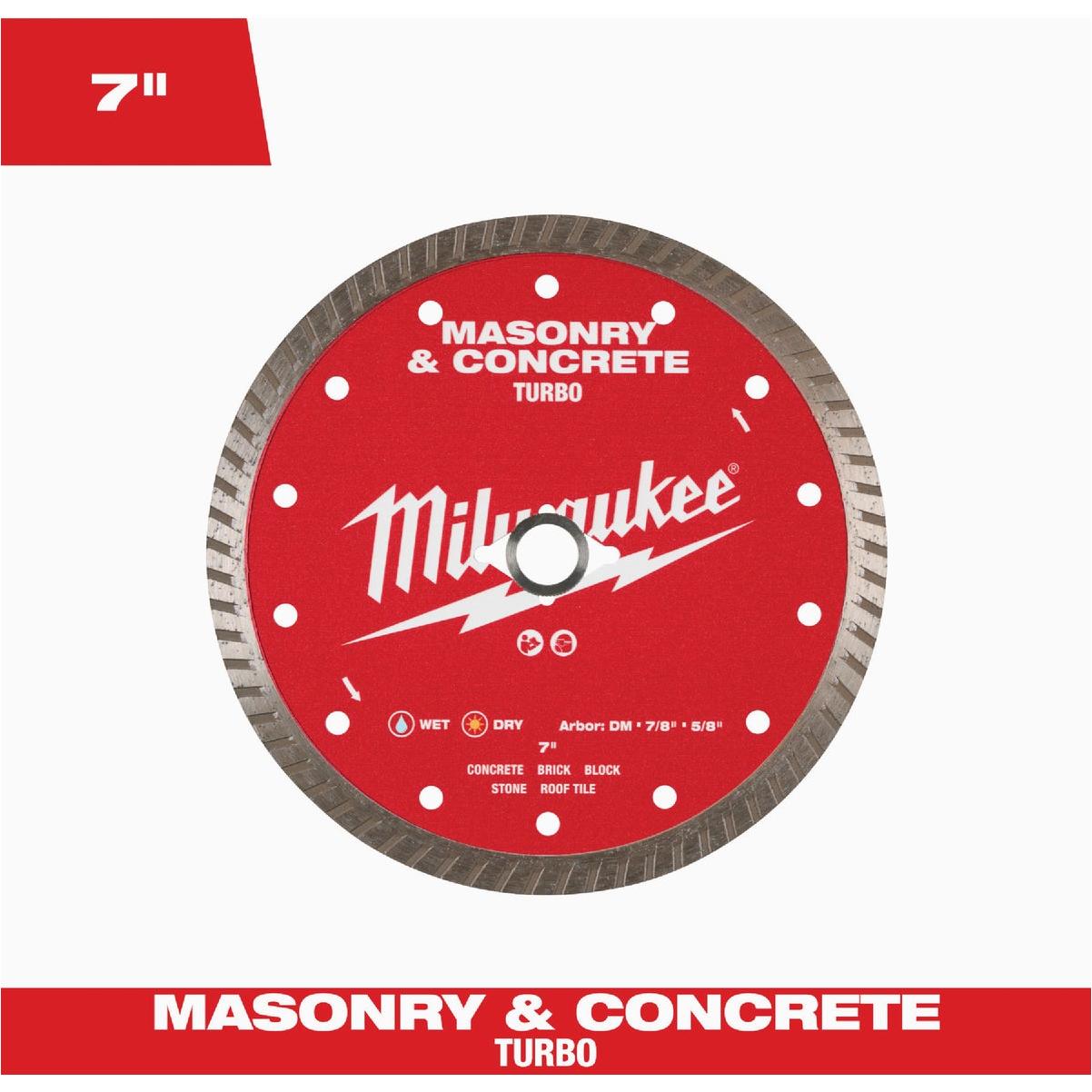 Milwaukee 7 In. Turbo Rim Masonry & Concrete Diamond Blade | Sheraton Mall