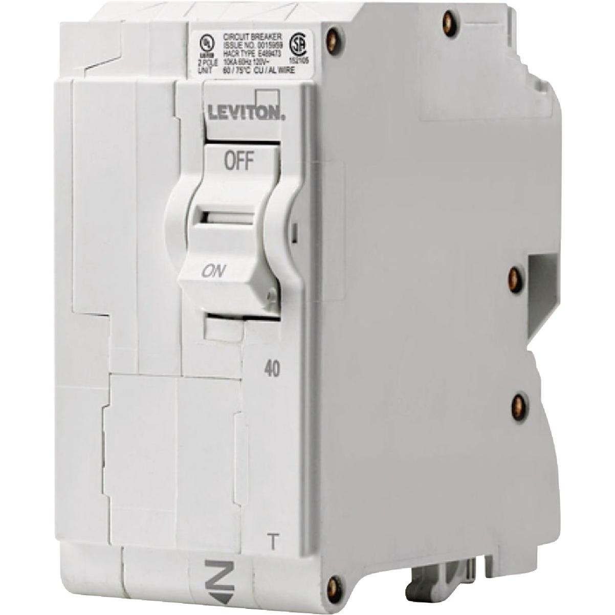 Leviton 40A Double-Pole Plug-On Standard Branch Thermal Magnetic Trip ...