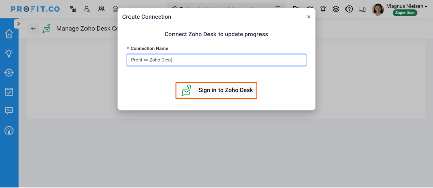 OKRs for Zoho Desk KPI | Automate your KR check-in | Zoho Desk | Profit.co