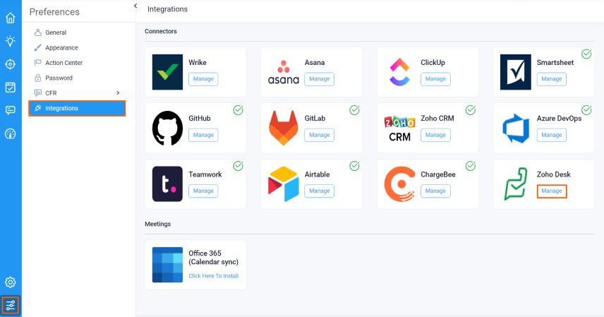 OKRs for Zoho Desk KPI | Automate your KR check-in | Zoho Desk | Profit.co