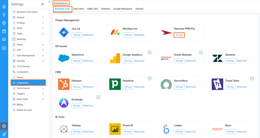 OKRs for Planview PPM Pro | Automate your key result check-in | Profit.co