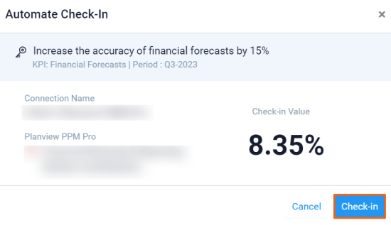 OKRs for Planview PPM Pro | Automate your key result check-in | Profit.co
