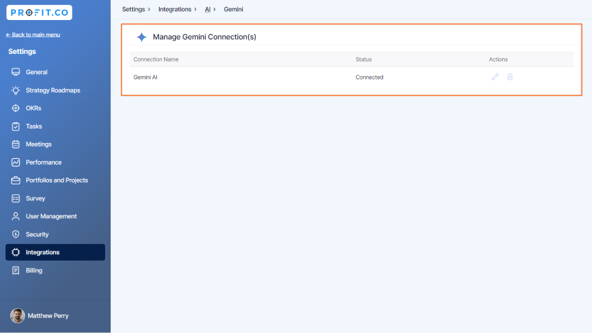 Gemini AI Integration | Best OKR Software by Profit.co