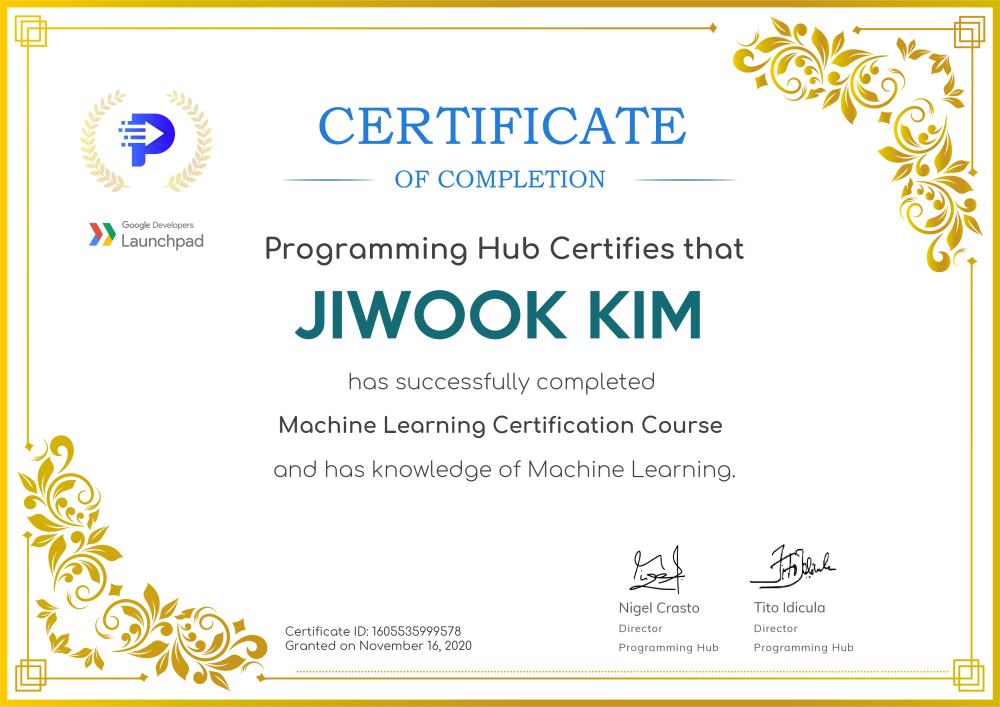 JKim Certificates