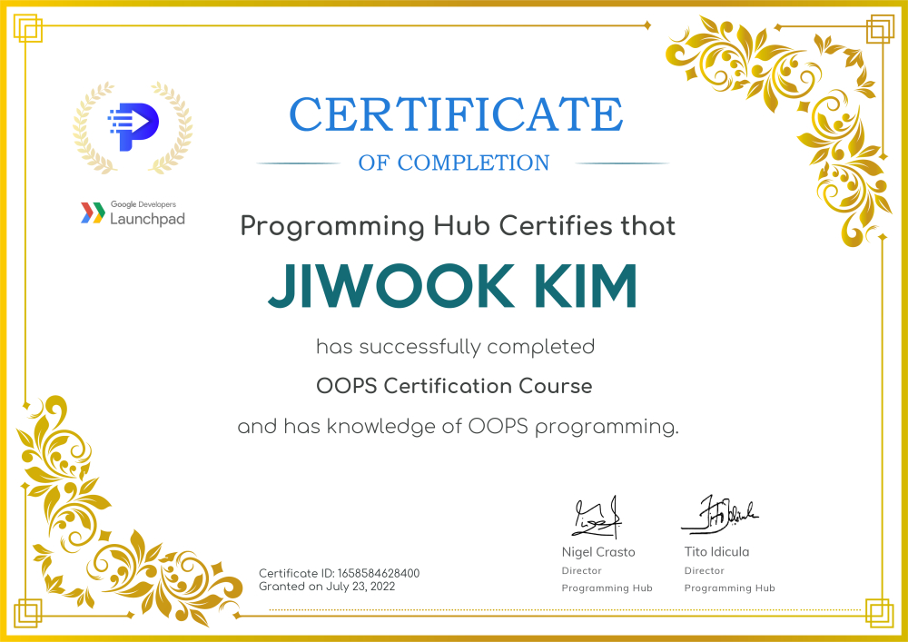 JKim Certificates
