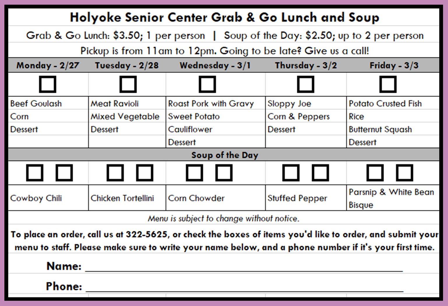 COA Meal Services - City of Holyoke