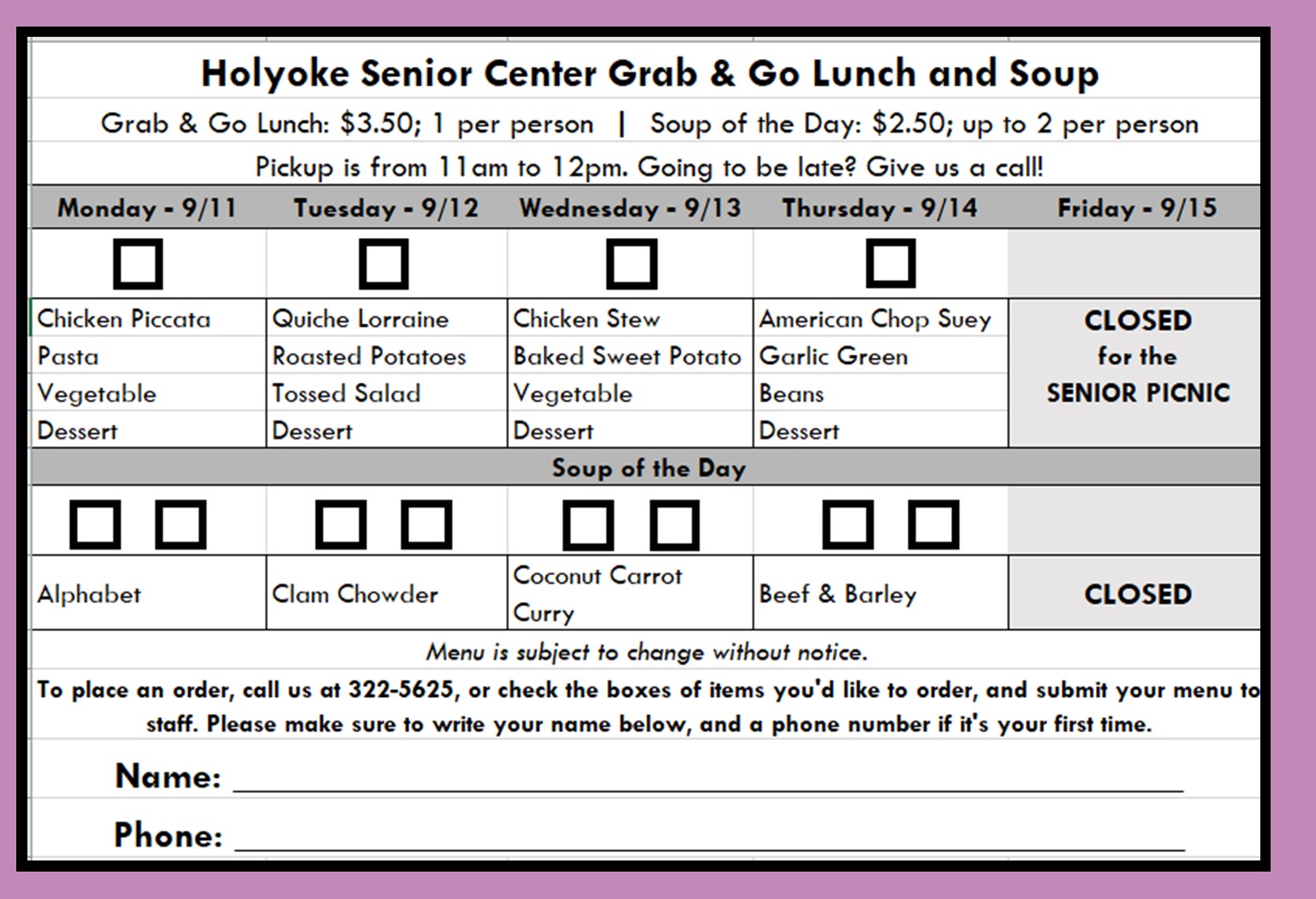 COA Meal Services - City of Holyoke