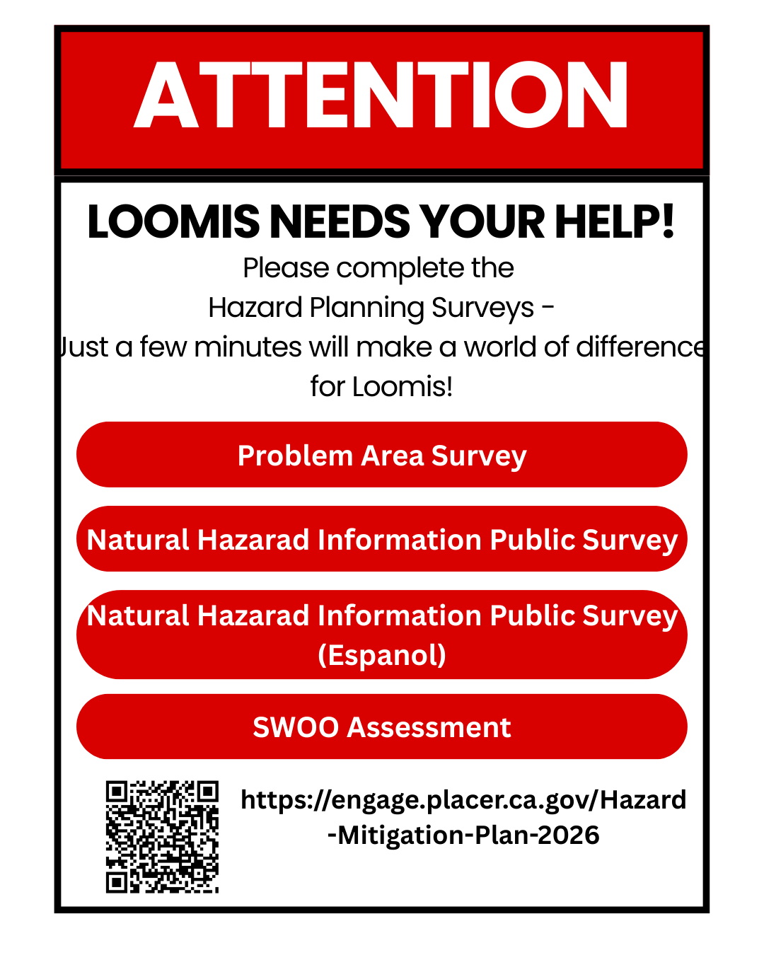 Hazard Planning for Loomis – Help Us Make the Best Plan Possible - Loomis, CA