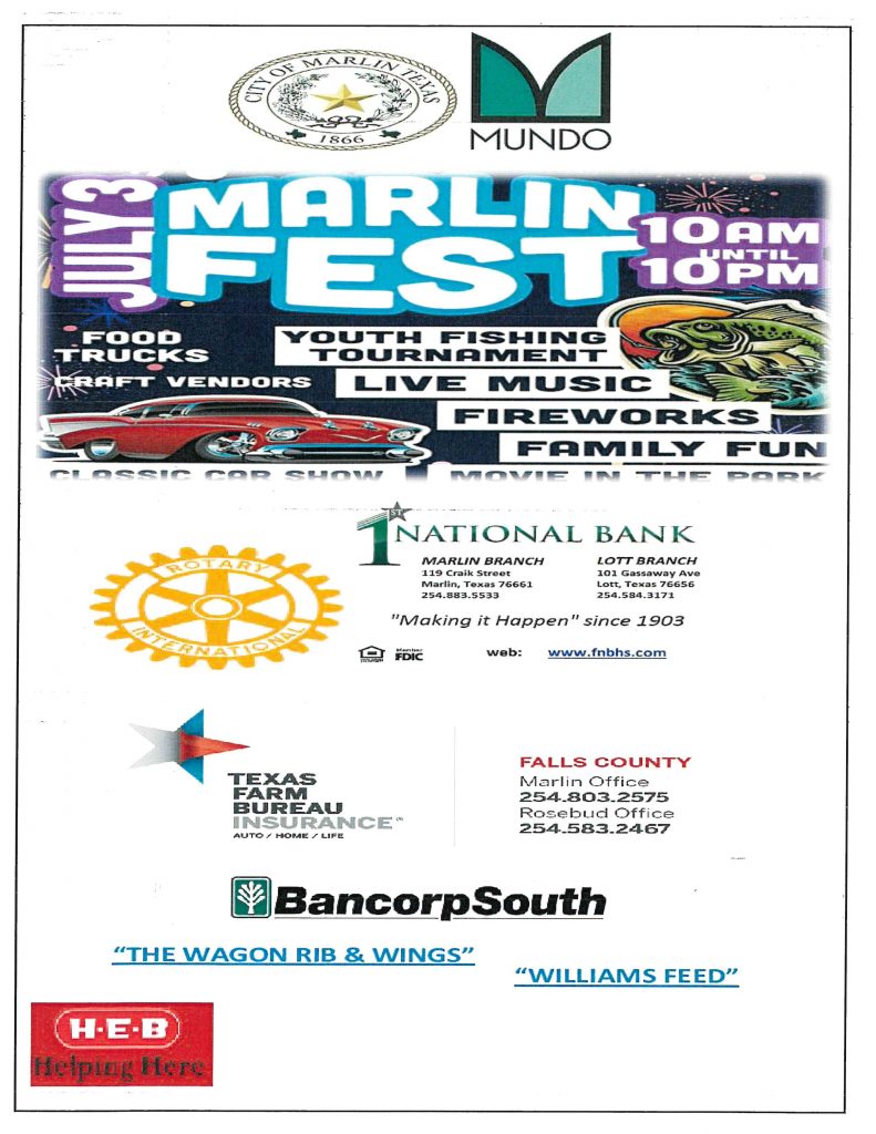 July 3, 2021 Marlin Fest - Marlin, TX July 3, 2021 Marlin Fest - Marlin, TX
