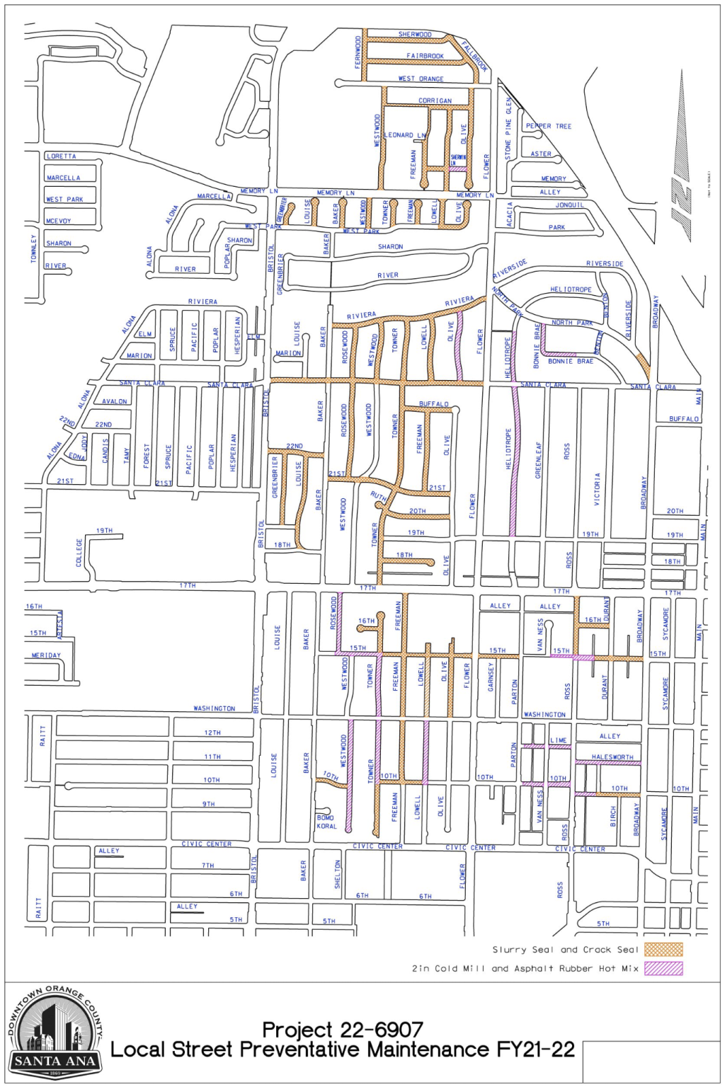 Local Streets Preventative Maintenance Map - City of Santa Ana