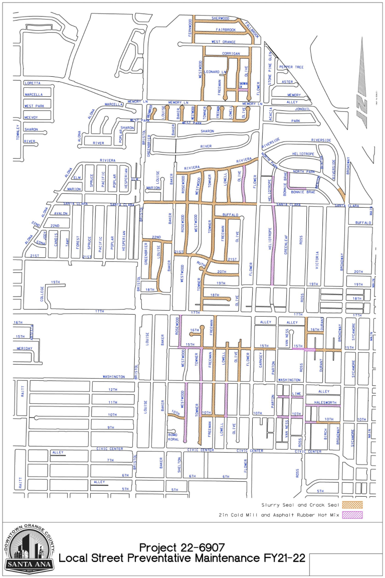 Local Streets Preventative Maintenance Map - City of Santa Ana