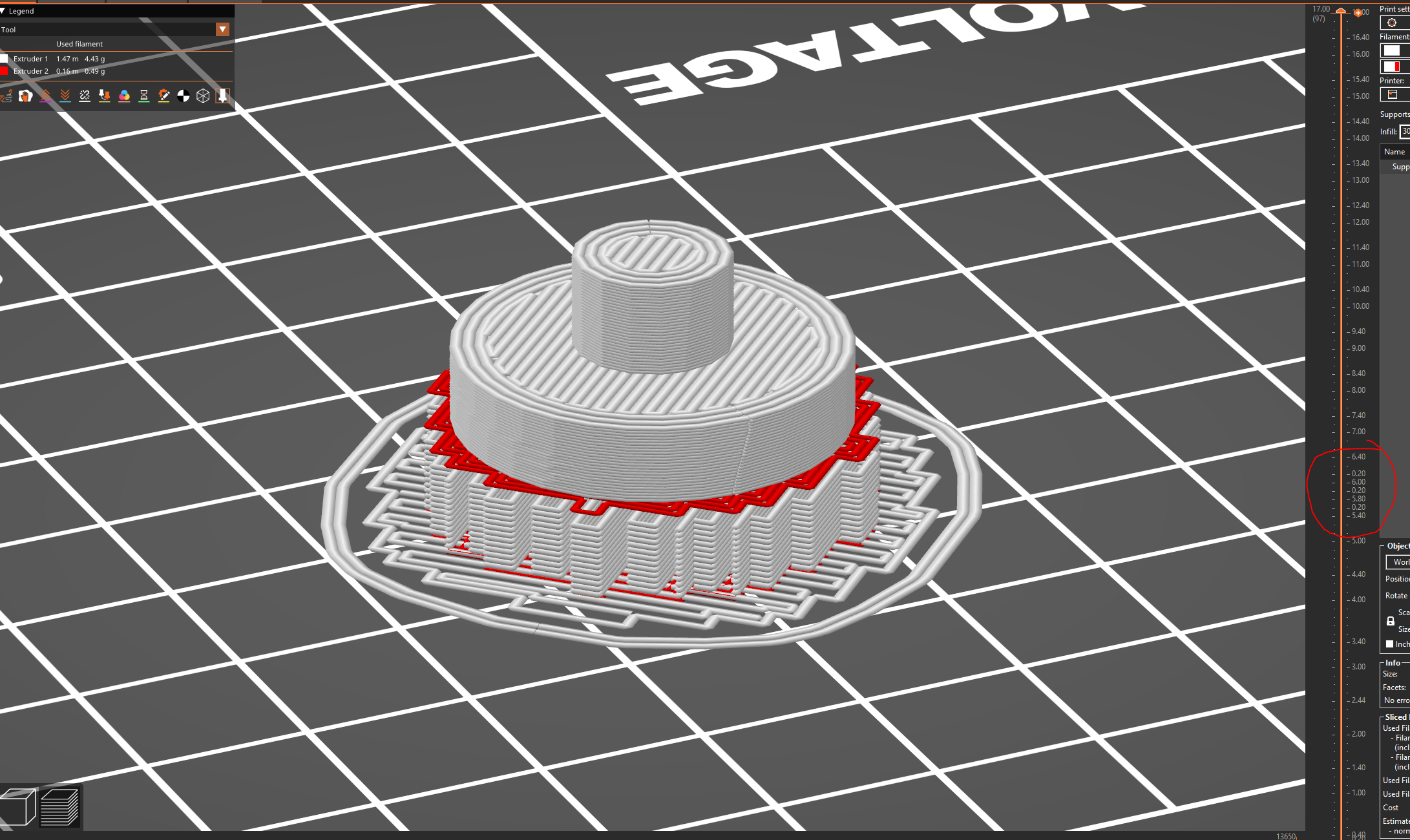 Support interface layer in different material not working correctly ... Support interface layer in different material not working correctly ...