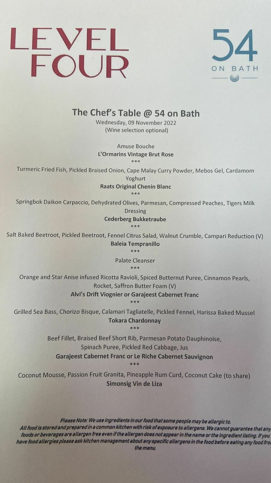 The Chef's Table at 54 on Bath - Johannesburg | Diningcity.co.za