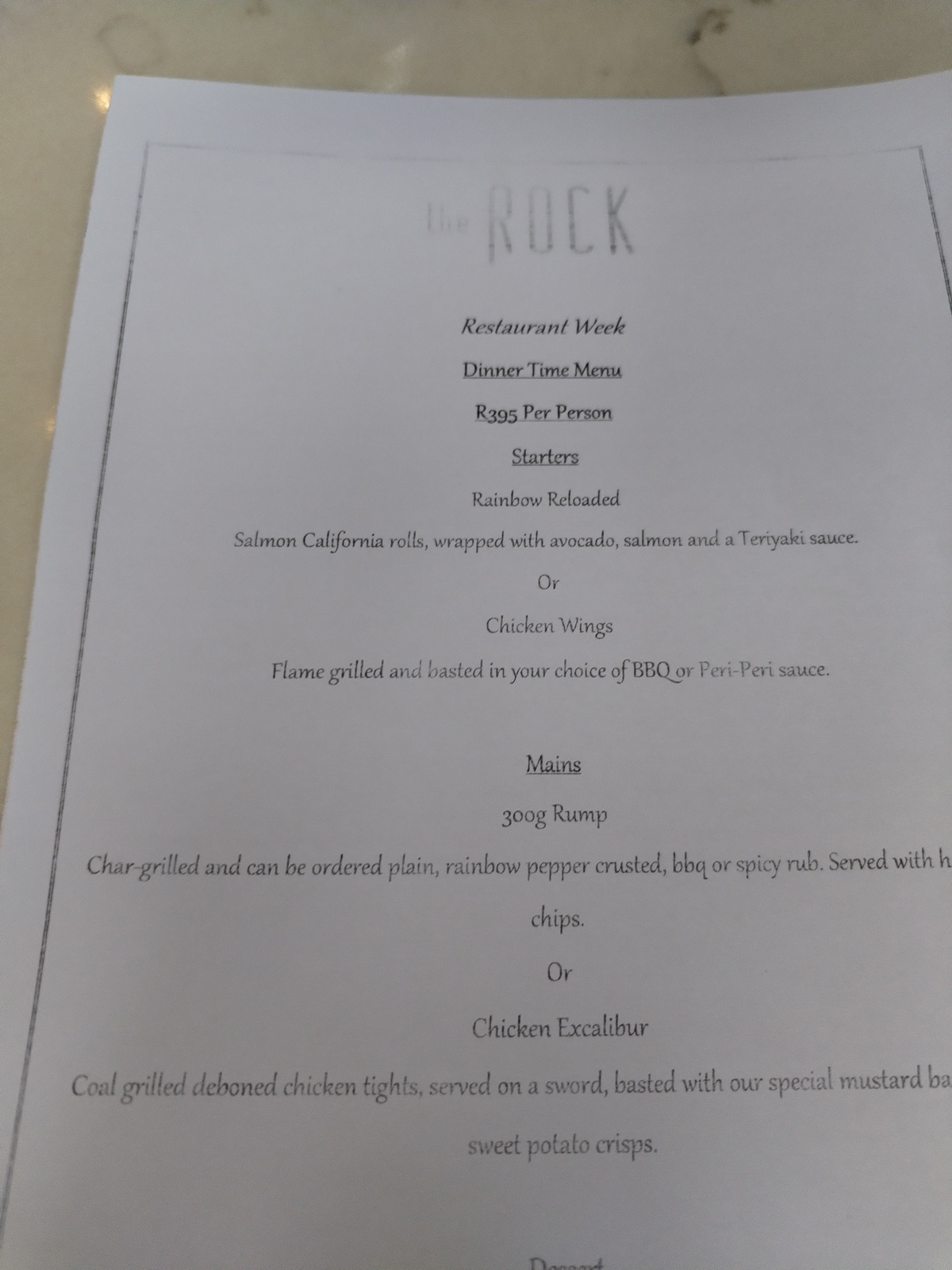 The Rock Hazelwood - Pretoria | Restaurant Week