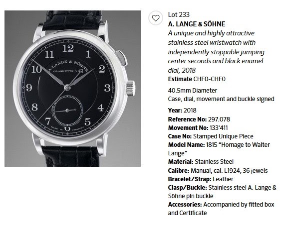 A.Lange & Sohne - So what is your estimate for today's Phillips auction ...
