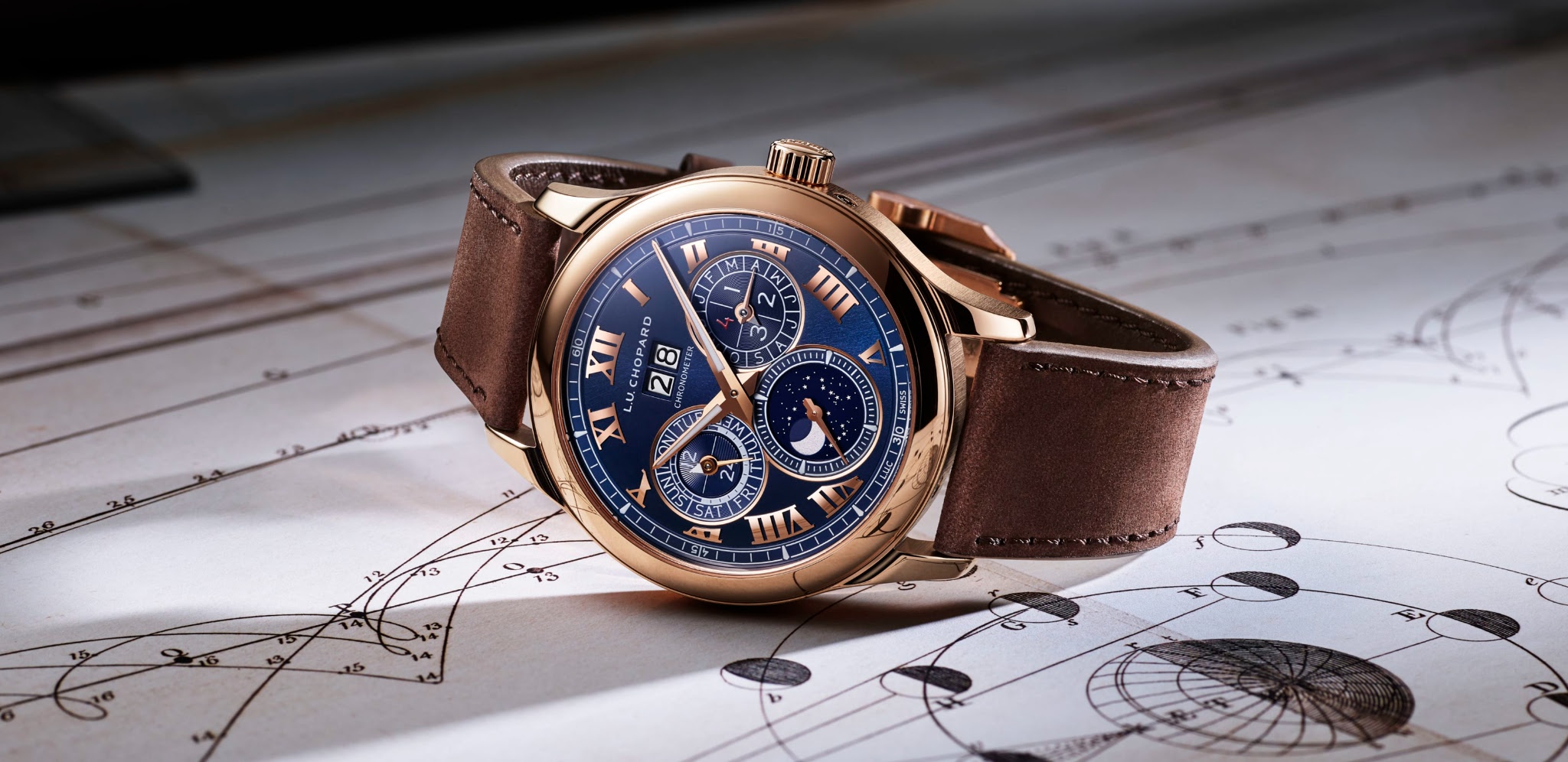 Chopard - Chopard L.U.C Lunar One Rose Gold Blue dial.