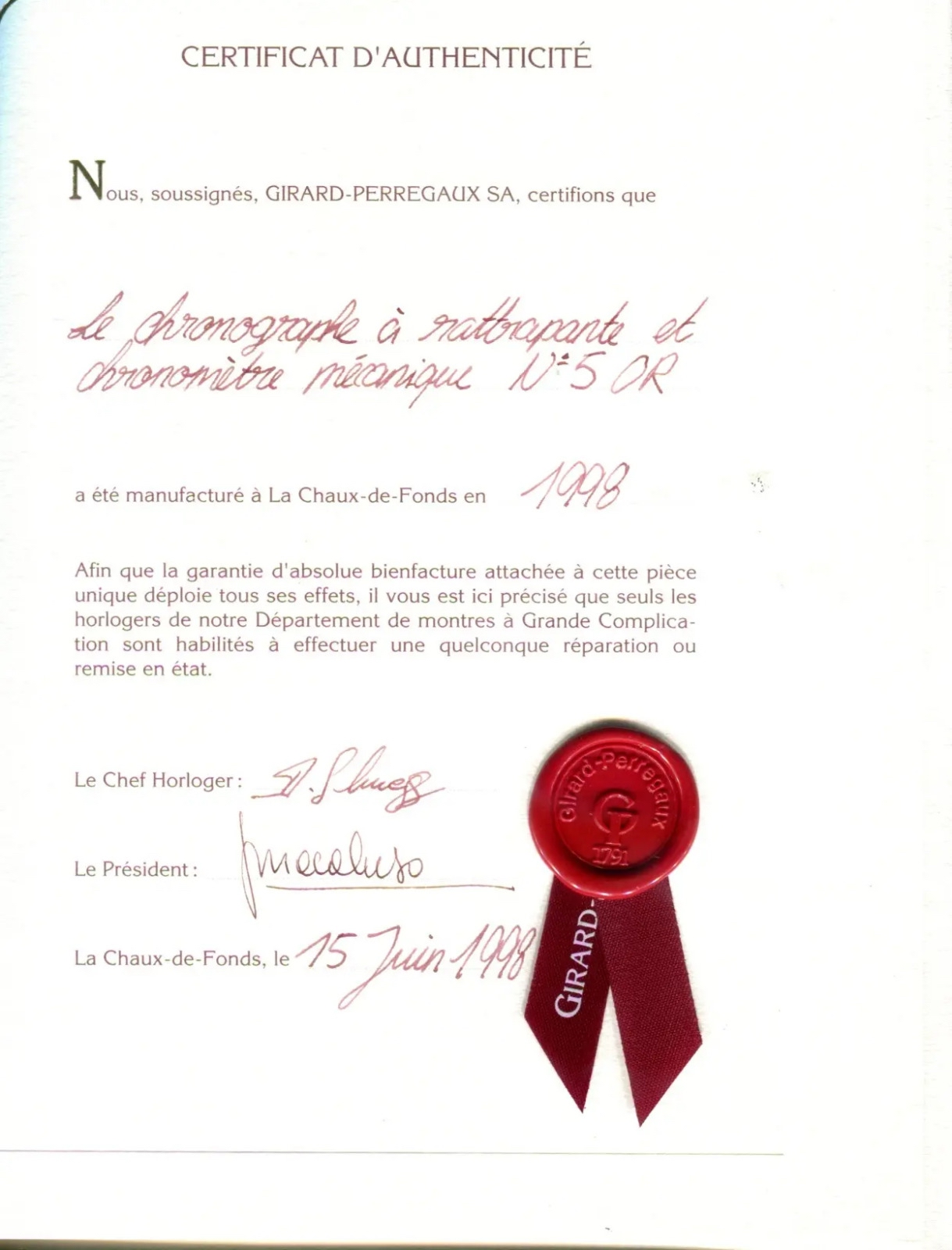 Girard Perregaux - Girard-Perregaux ref 9017 with a Venus 179 movement