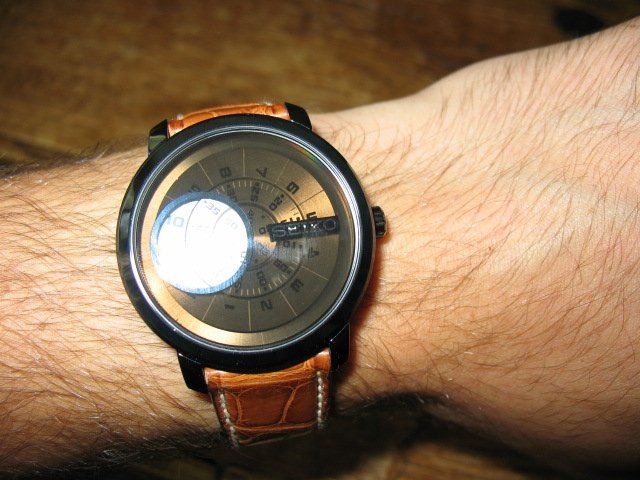 Horological Meandering - New strap on Discus Burger - what do you think?