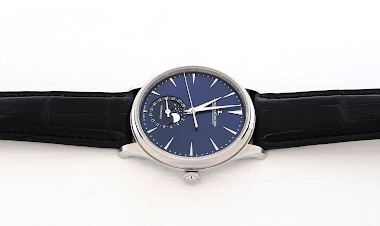 JLC - Jaeger Lecoultre Master Ultra Thin Moon Steel Blue ( 2021 ).