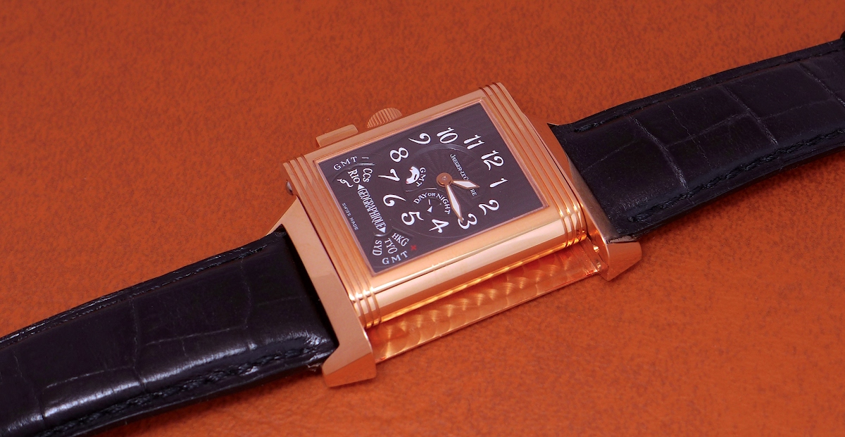 JLC - Jaeger Lecoultre Reverso Geographique, rose gold.