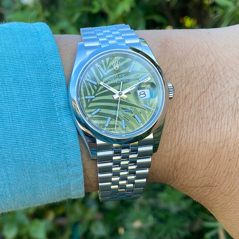 Rolex - One year wait for a Rolex Datejust 36mm green palm with jubilee ...