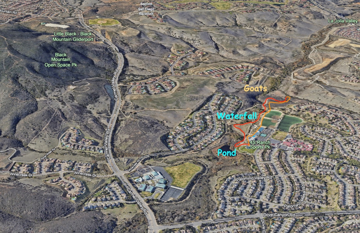 TimeOut - Map of the Route through La Jolla Canyon, 4S Ranch