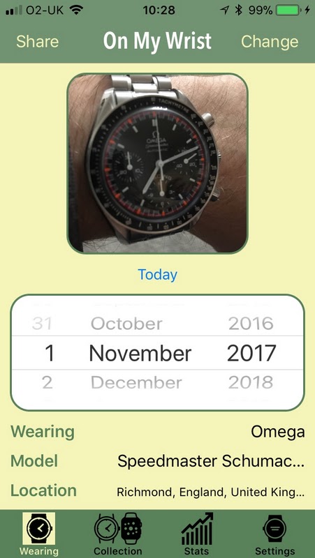 WatchTech - iOS App for tracking what I am wearing daily