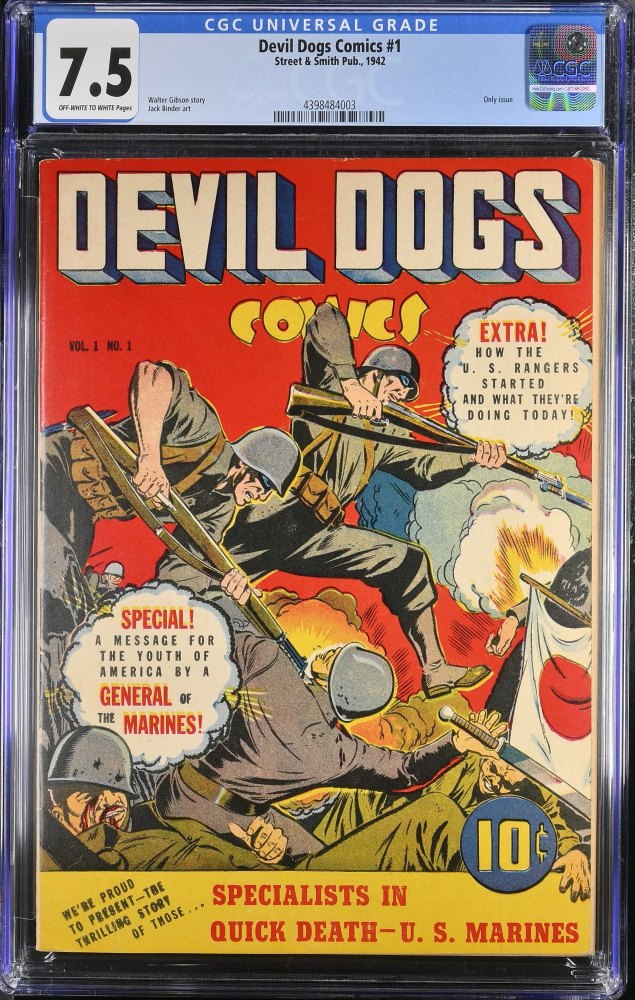 Devil Dogs Comics (1942) #1 CGC VF- 7.5 Golden Age! Jack Binder Cover ...