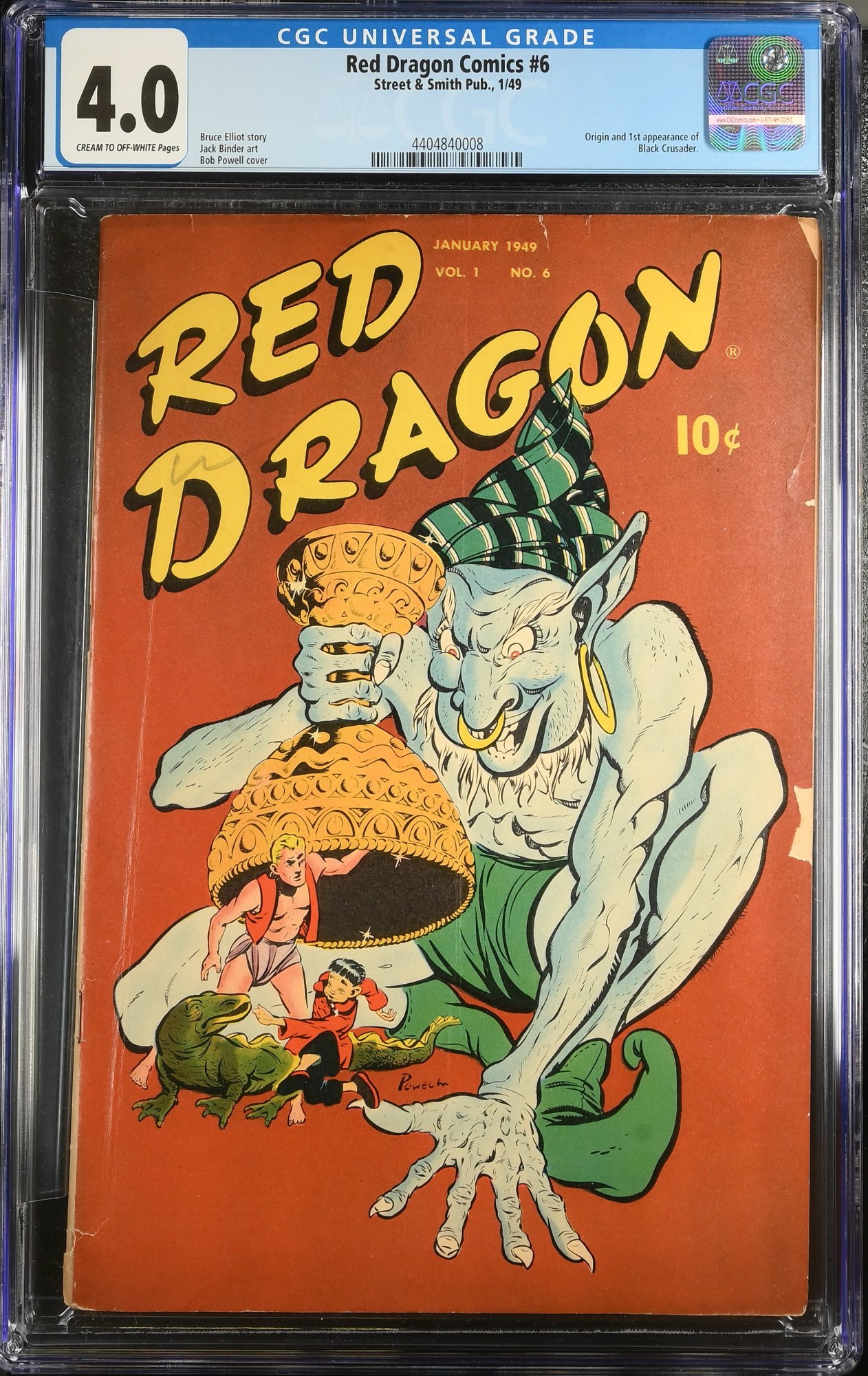 Red Dragon Comics #6 CGC VG 4.0 1st Appearance Black Crusader! | Buy Comics