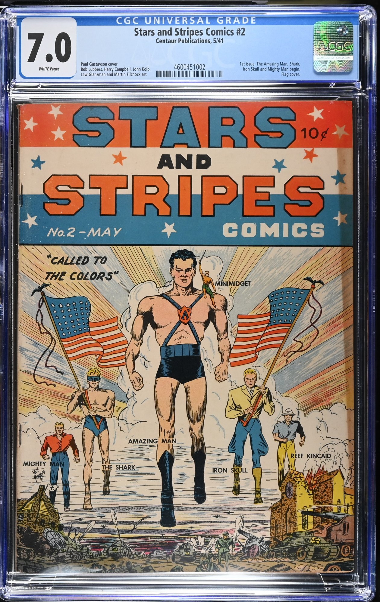 Stars and Stripes Comics #2 CGC FN/VF 7.0 White Pages 1st Issue! | Buy ...