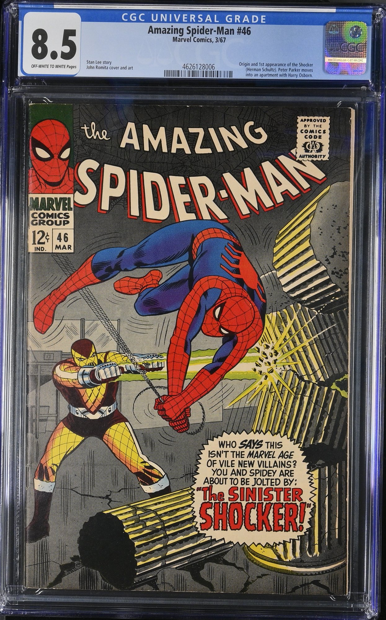 Amazing Spider-Man #46 CGC VF+ 8.5 Romita Cover! 1st App. Shocker! | Buy Comics