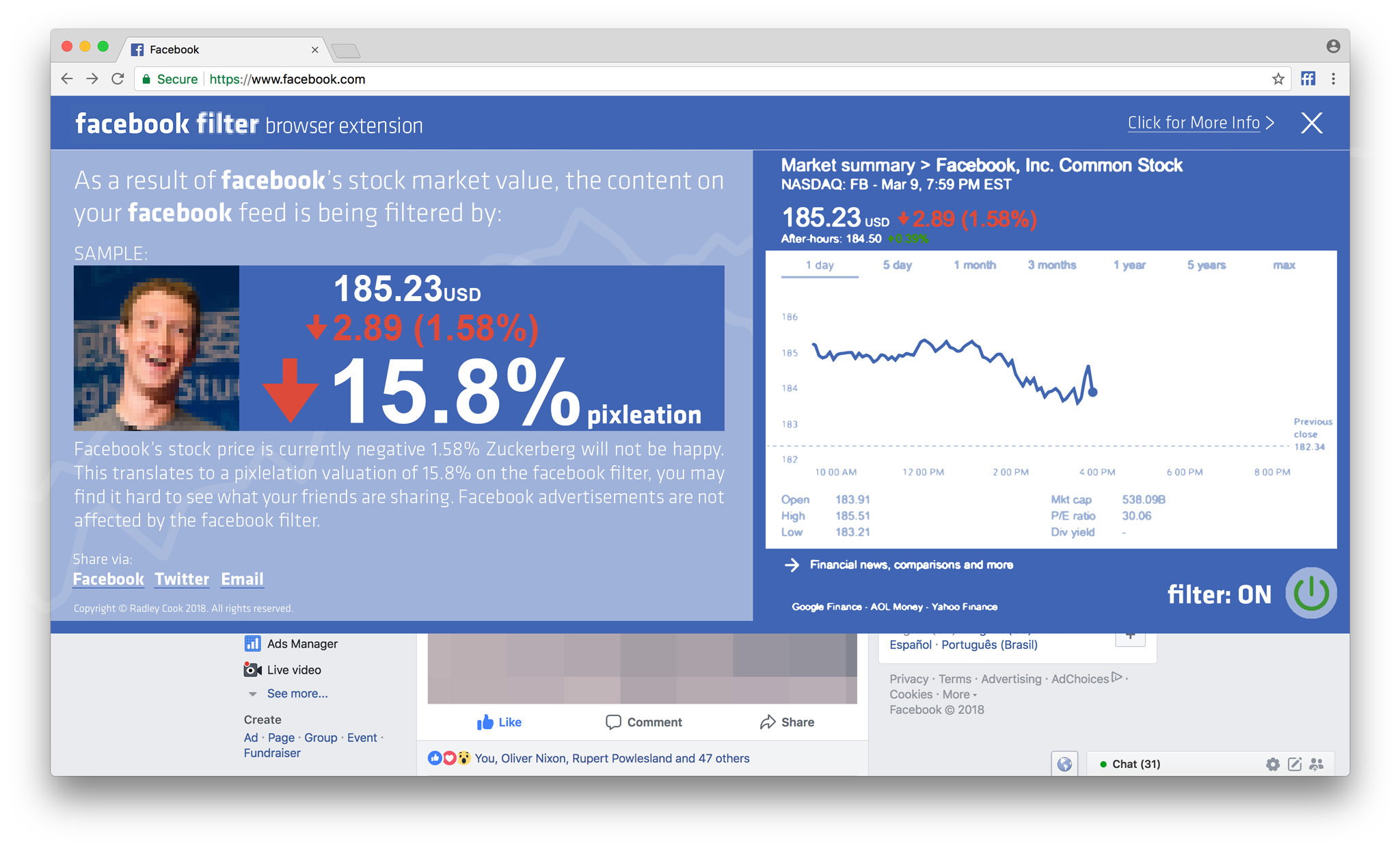 Facebook Filter — Radley Cook
