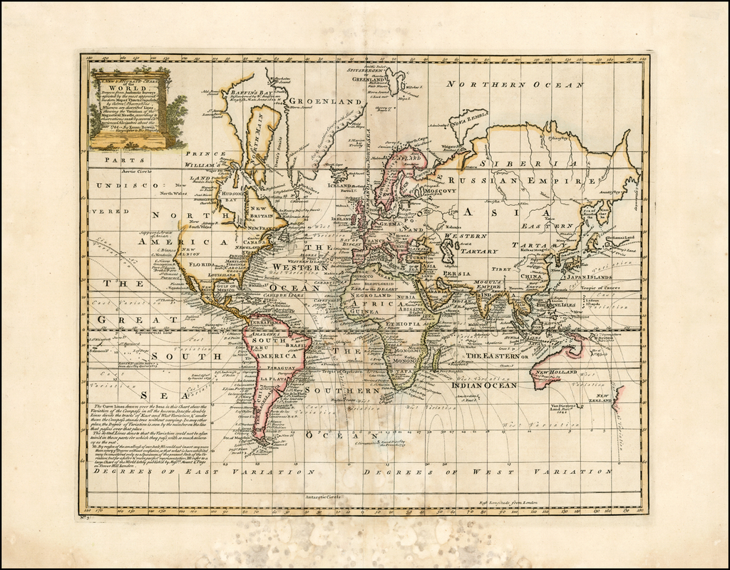 A New & Accurate Chart of the World Drawn from Authentic Surveys ...
