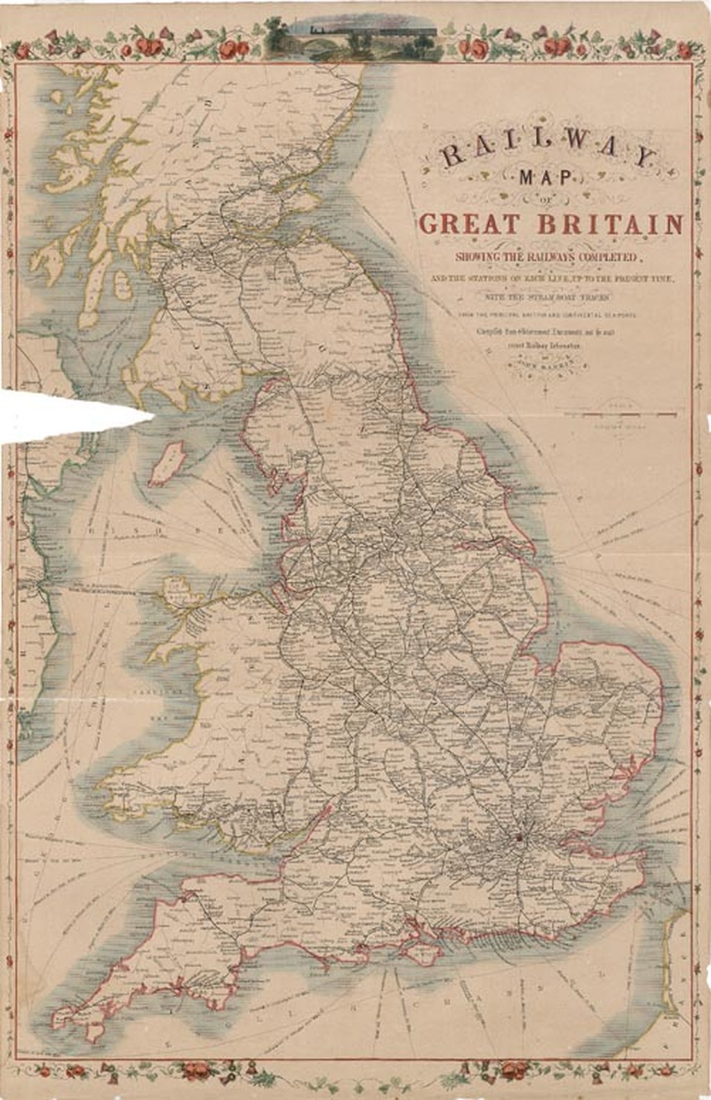 Railway Map of Great Britain . . . . - Barry Lawrence Ruderman Antique ...
