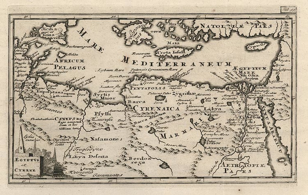 Aegyptus et Cyrrene [Cyprus Shown) - Barry Lawrence Ruderman Antique ...