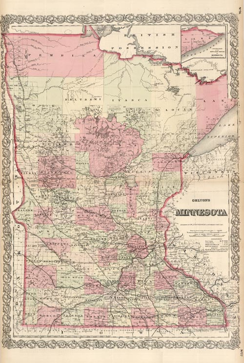 Colton's Minnesota - Barry Lawrence Ruderman Antique Maps Inc.