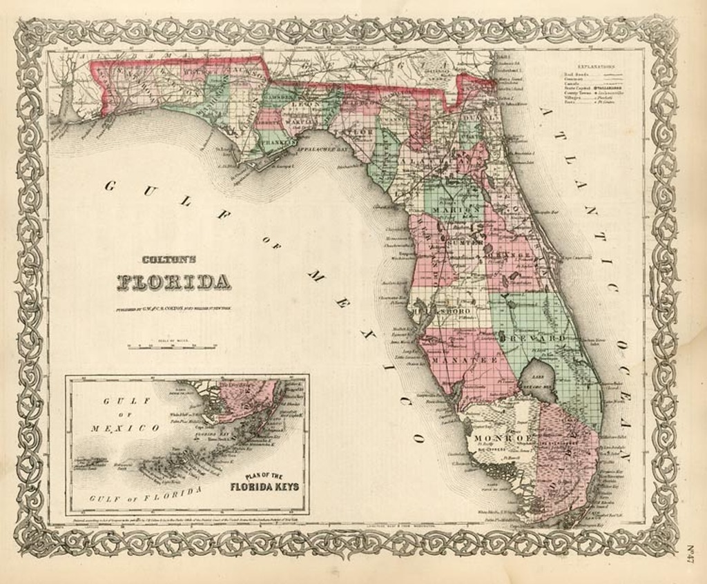 Colton's Florida - Barry Lawrence Ruderman Antique Maps Inc.