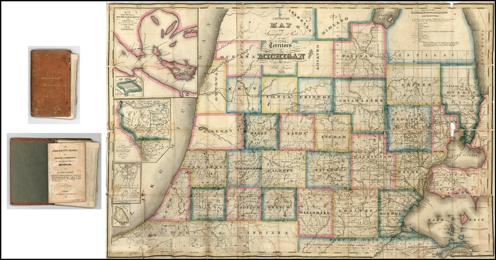 1800s Michigan Map With Connecticut - Map