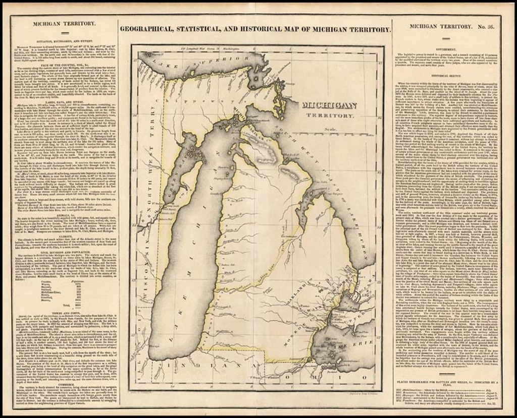 Geographical, Statistical and Historical Map of Michigan Territory ...