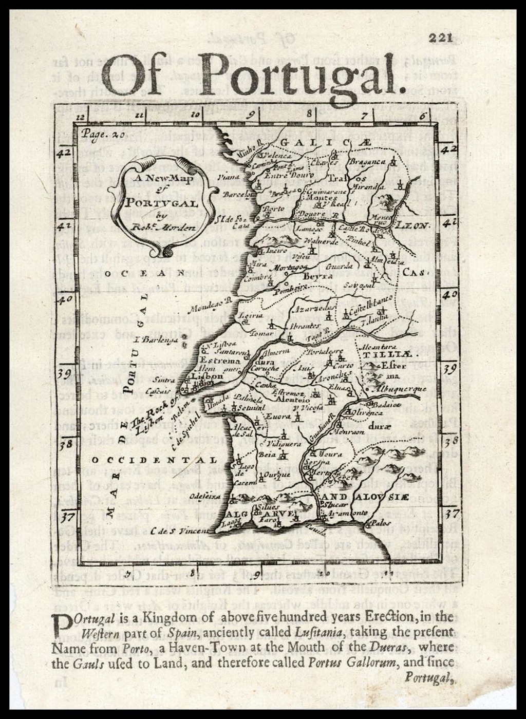 A New Map of Portugal - Barry Lawrence Ruderman Antique Maps Inc.