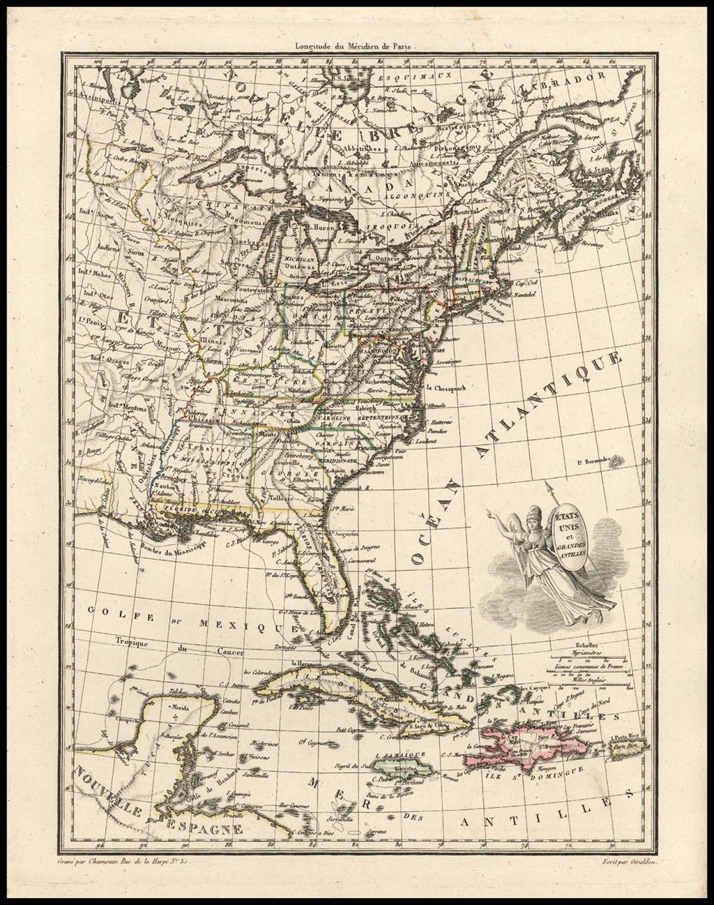 Etats Unis et Grandes Antiles - Barry Lawrence Ruderman Antique Maps Inc.