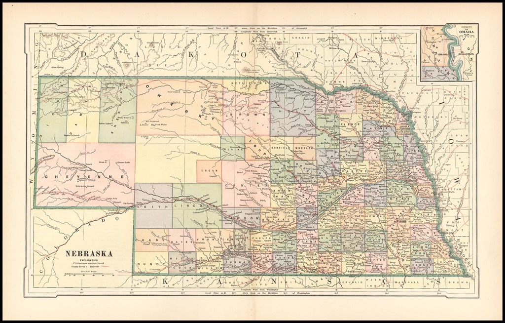 Nebraska - Barry Lawrence Ruderman Antique Maps Inc.