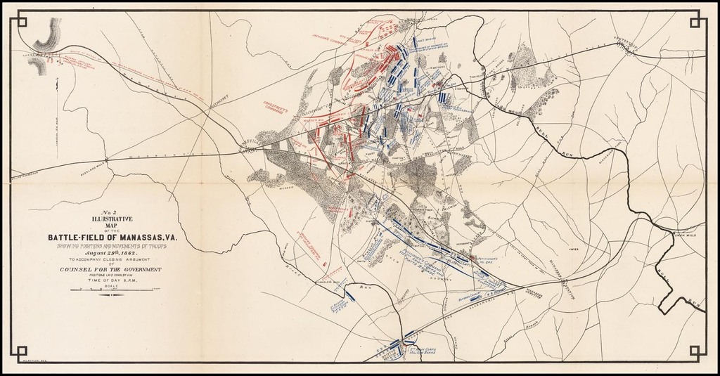 No 2 Illustrative Map of the Battle-Field of Manassa, VA showing ...