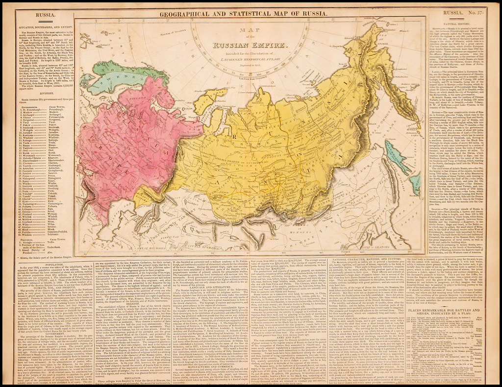 Geographical and Statistical Map of Russia - Barry Lawrence Ruderman ...