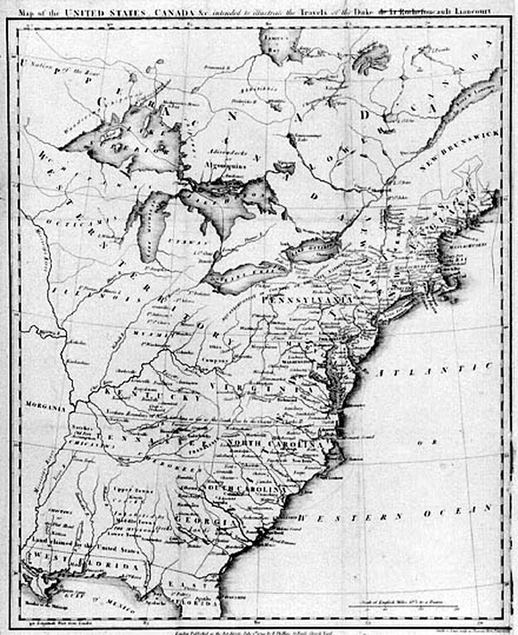 Map of the United States, Canada &c. intended to illustrate the Travels ...