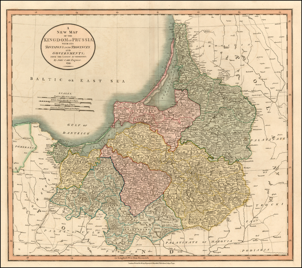A New Map of the Kingdom of Prussia with its Divisions Into Provinces ...
