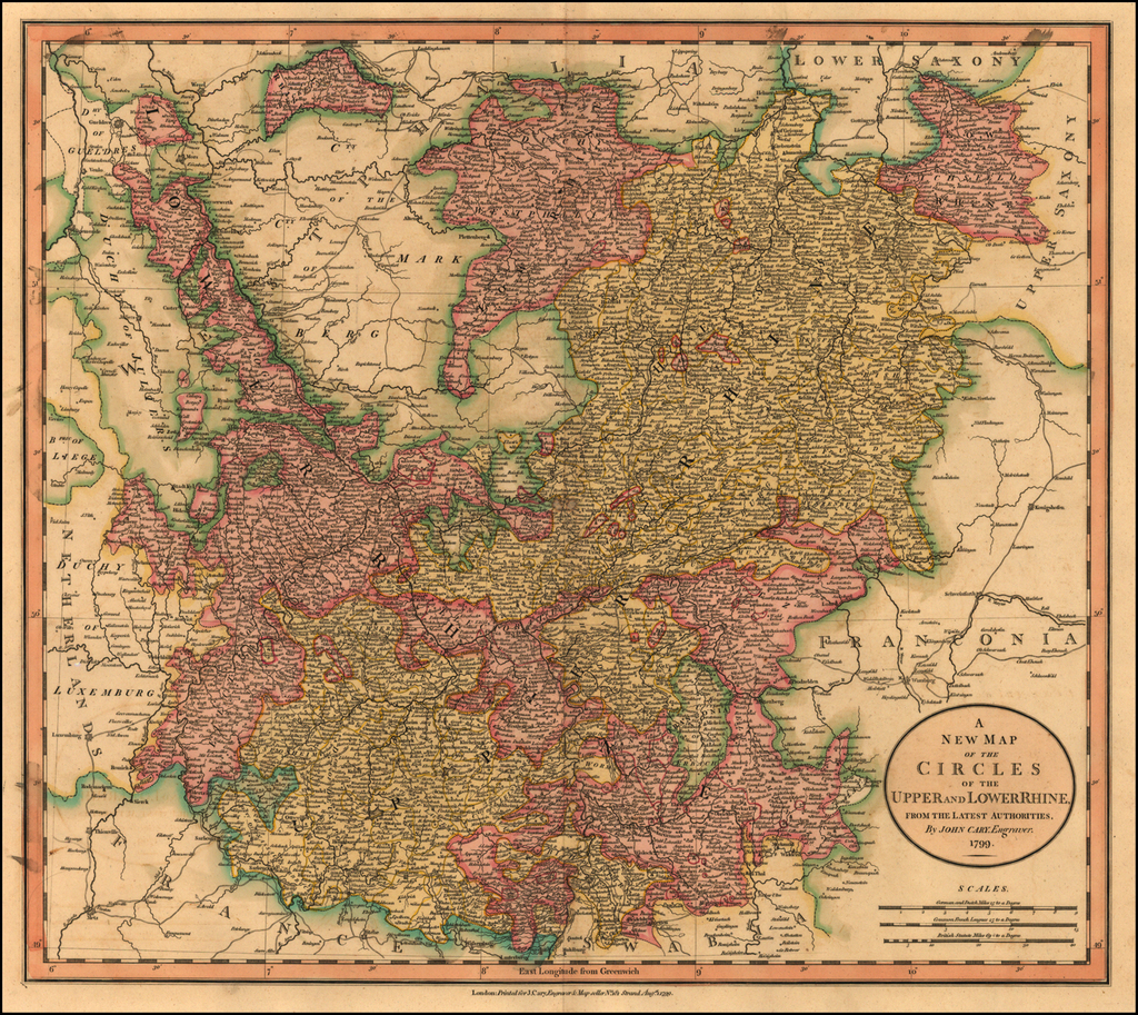 A New Map of the Circles of the Upper and Lower Rhine From the Latest ...