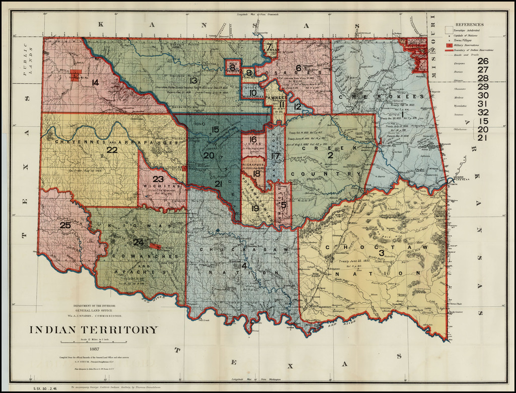 Indian Territory . . . 1887 - Barry Lawrence Ruderman Antique Maps Inc.