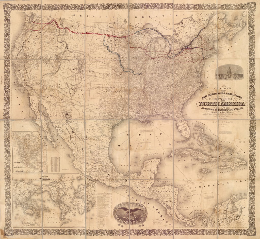 Colton's New Illustrated & Embellished County Map of the Republics of ...